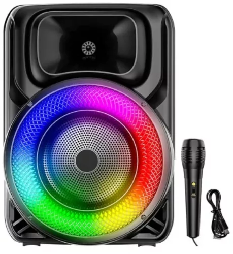 Boxa portabila cu microfon ZQS8147 45W PMPO BT/FM/USB/AUX RGB MRKT10765 ...