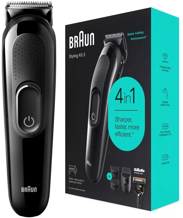 Aparat de tuns barba Braun Styling Kit3 SK3300 4-in-1 pentru barbati 2 ...