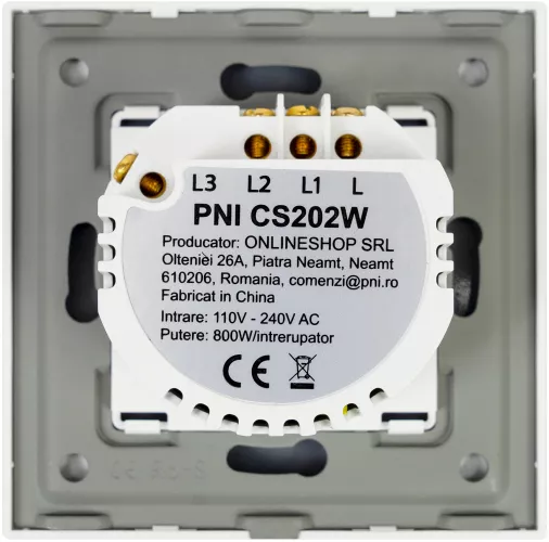 Intrerupator cap scara si cap cruce dublu cu touch PNI CS202W 800W ...