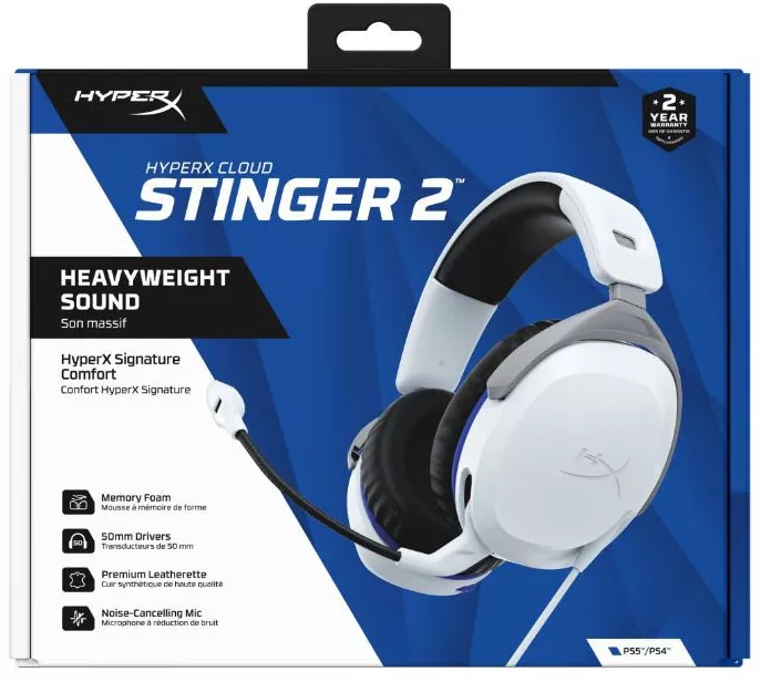 Casti Gaming HyperX Cloud Stinger 2 PS5/PS4/PC White 75x29aa - cel.ro
