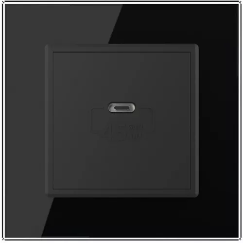 Priza USB Type-C Livolo cu Rama din Sticla Negru VL-FCUC-2BP-12 - cel.ro