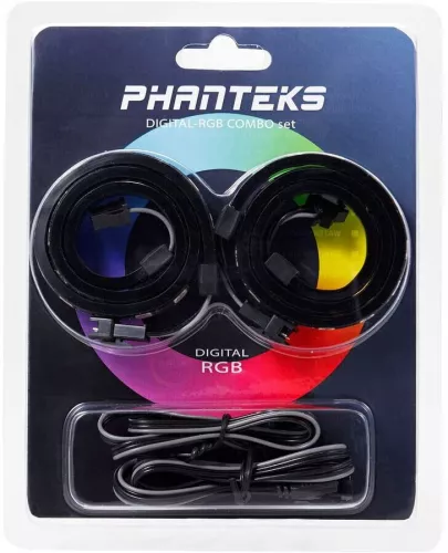 Set 2 benzi LED Phanteks Digital RGB 40 cm 30 LED-uri mufa cu 3 pini ...