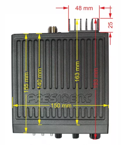 Statie radio CB President TAYLOR IV ASC Scan 4W 12-24V si antena CB PNI ...
