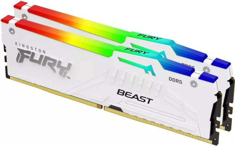 Memorie Kingston FURY Beast RGB White 32GB DDR5 6000MHz CL30 Dual Channel Kit - cel.ro