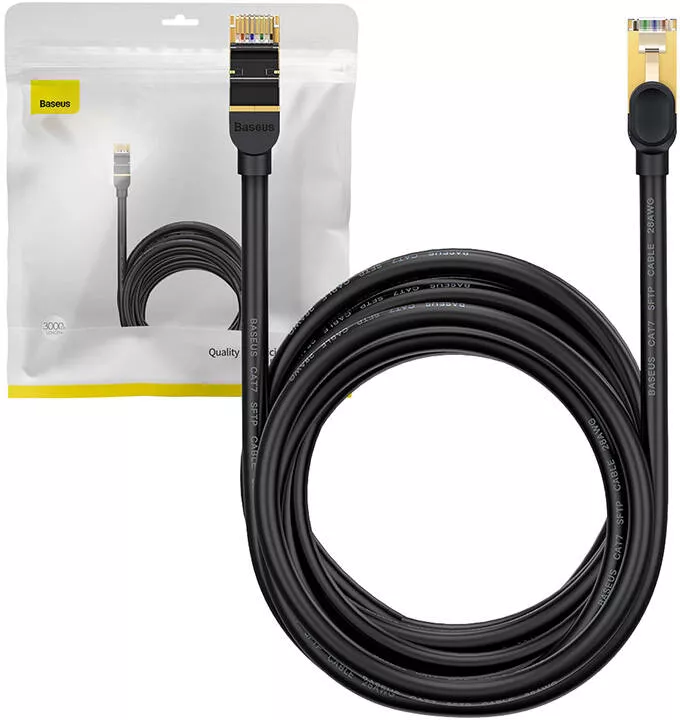 Baseus Ethernet RJ45 10Gbps Black Network Cable 30m 5yji_225785502 - cel.ro