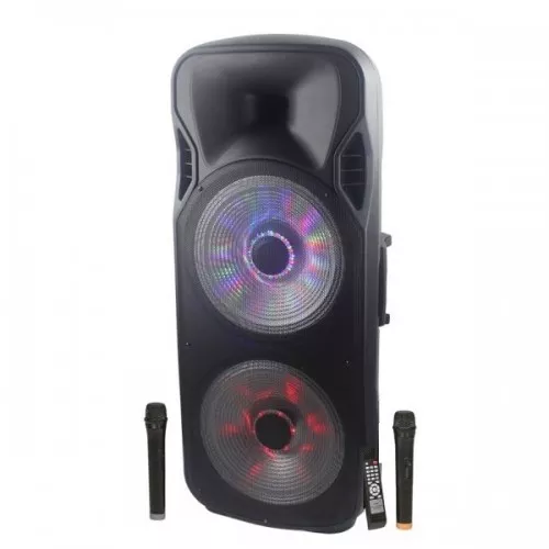 Boxa Activa Bluetooth Cu Lumini Led 2 X Microfoane Telecomanda 800 W 2 ...