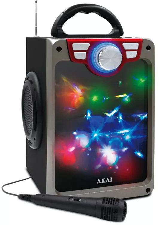 Boxa Audio Activa portabila Lumini Disco Usb Bluetooth Microfon Cu Fir ...