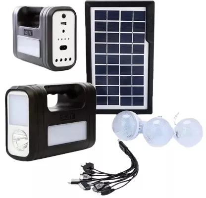 Kit Cu Panou Solar 2 Lampi 3 Becuri Si Usb Incarcare Telefon Gd-lite