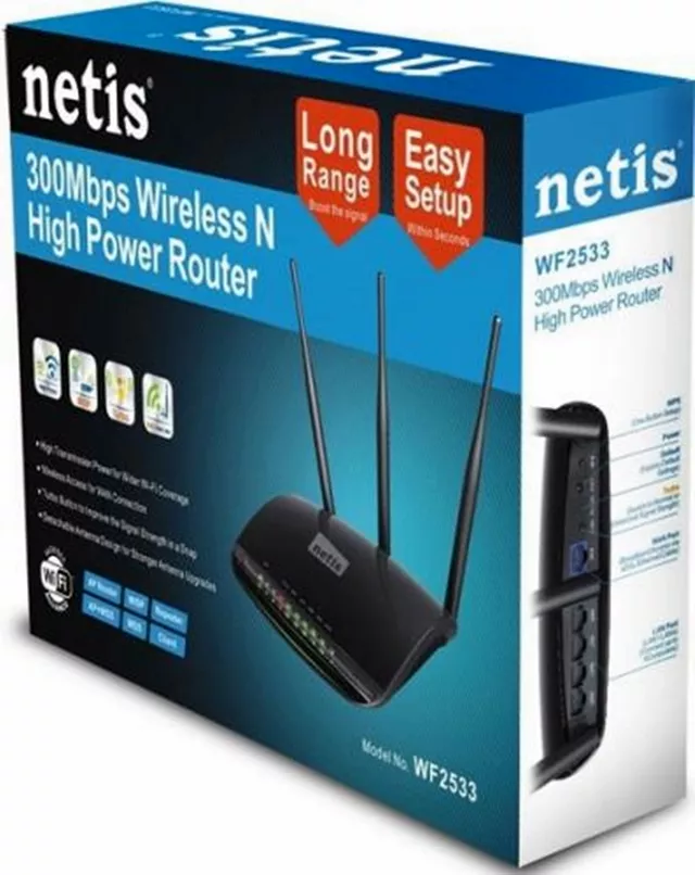 Router Wi-fi Netis Wf2533 N300 High Power 500mw Router Access Point And - cel.ro
