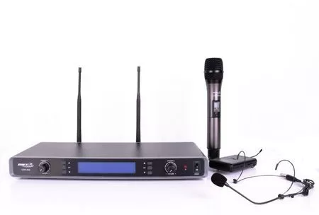Set 2 Microfoane Profesionale Wireless Cu Receiver Uhf 100 M 16 Canale ...