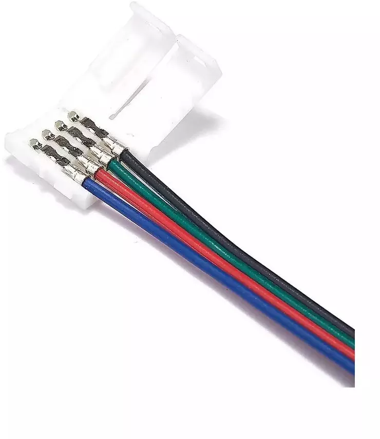 10mm 4 Pin RGB LED Click to Wire 15cm Sarma cablu conector LSCC03