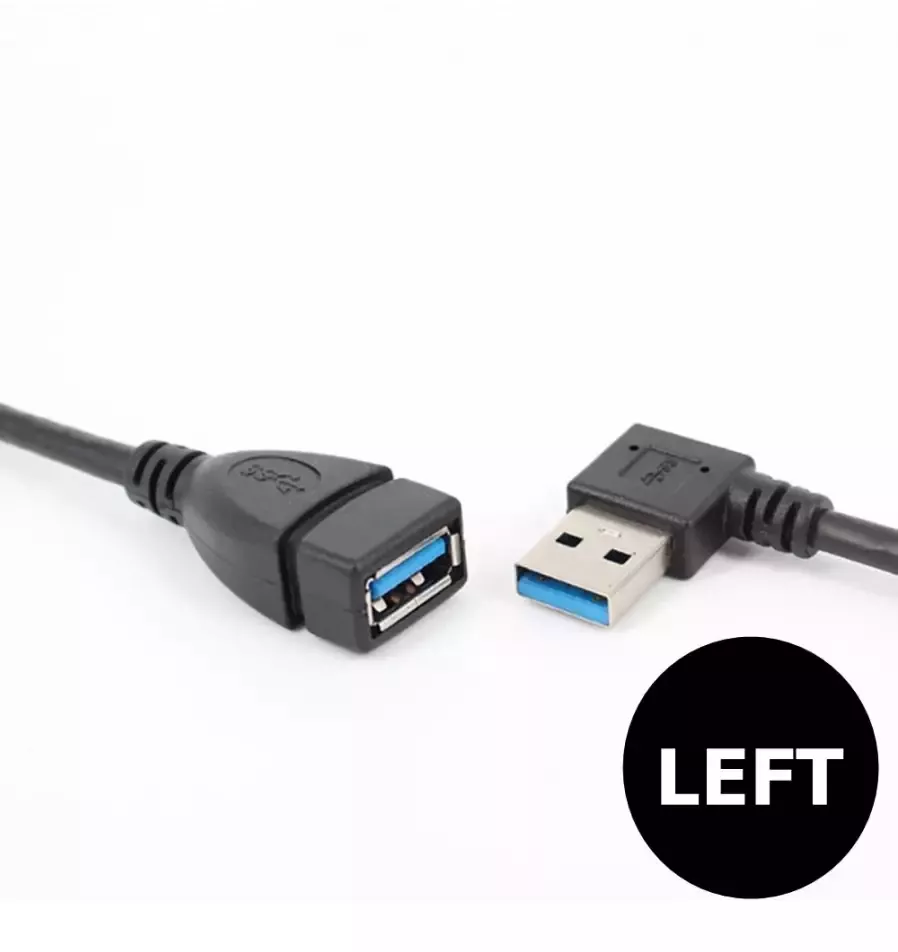 Adaptor cablu prelungitor USB 3.0 Tata-Mama la 90 de grade 20 cm Tip ...