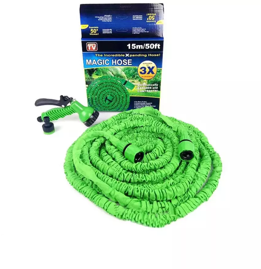 Furtun extensibil Magic Hose pentru gradina 15 m + pistol de udat TZ437 ...
