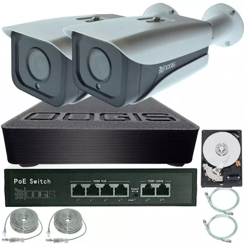Kit Supraveghere OOGIS&trade P8MF2ERR-10 IP PoE cu 2 Camere 8MP 4K IR 50m - cel.ro