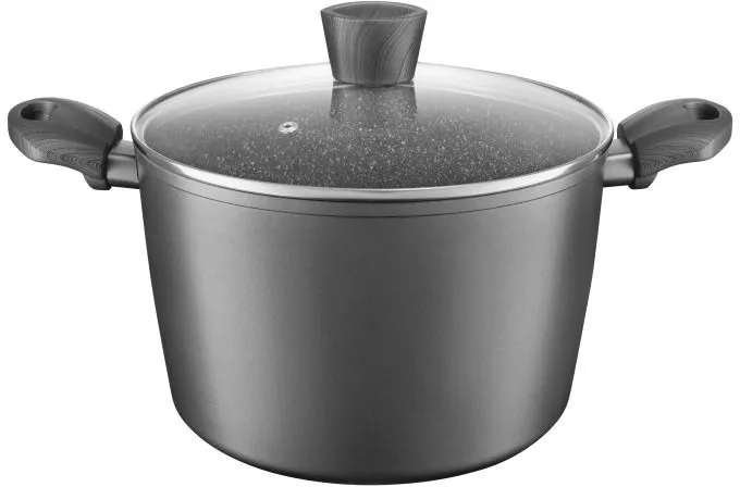 Oala inalta cu capac 20cm 3.6L invelis Qualum Basic Stone AMBITION Loft ...