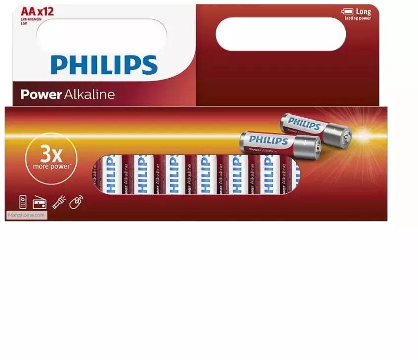 Pachet de 12 - AA R3 Philips Power Alkaline Continutul pachetului 1x ...