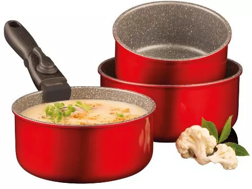 Set oale cu maner detasabil AMBITION Jasper 4 piese invelis Qualum ...