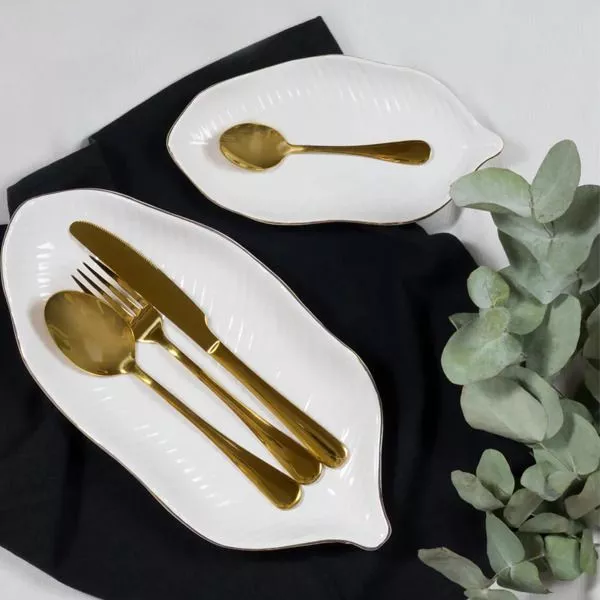 Set tacamuri inox 24 piese 6 persoane auriu AMBITION Enna 83932 - cel.ro