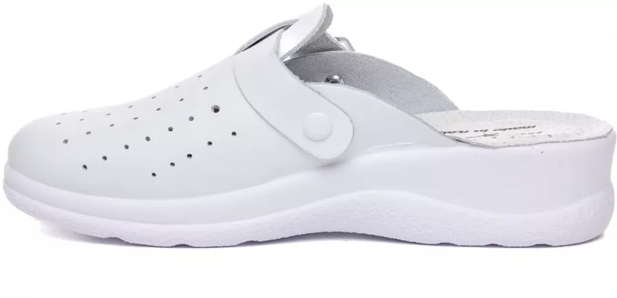 Saboti medicali albi cu gel pe talpa reglabili piele naturala Model ...