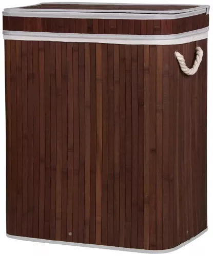 Cos rufe 3 compartimente bambus maro 100 L 50x31x63 cm Springos HA0067