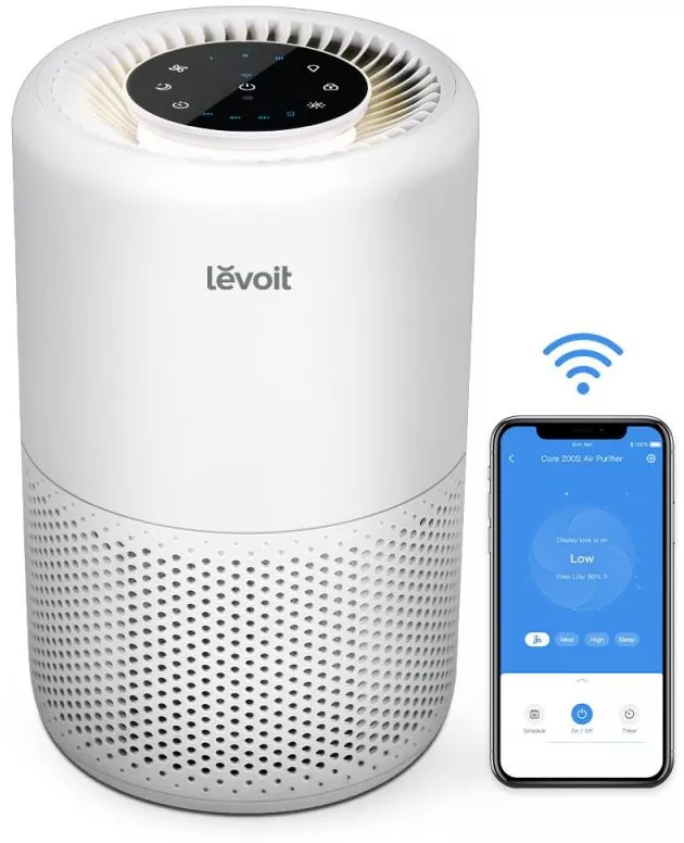 Purificator de Aer Smart Levoit Core 200S Wi-Fi Filtru 3 in 1 True HEPA ...