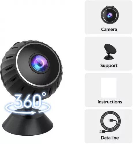 Mini Camera WI-FI 1080p HD transmitere live cu microfon senzor de ...