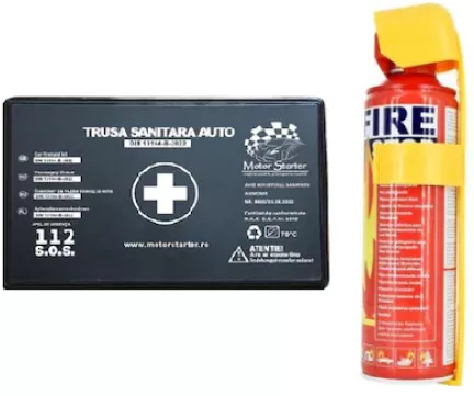 Kit siguranta rutiera Motor Starter&trade Trusa medicala auto prim ...