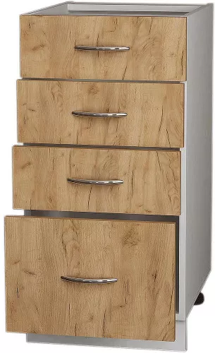 Corp inferior de bucatarie cu 4 sertare Sani Modest 40x48x82 cm Alb si ...