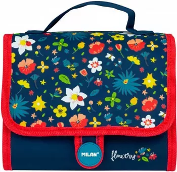 Geanta Echipata Desen MILAN 38 Piese Model Flori Albastra/Rosie ...
