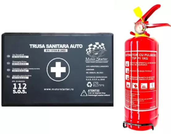 Kit auto Basic - Stingator auto P1 + trusa sanitara auto 5 ani
