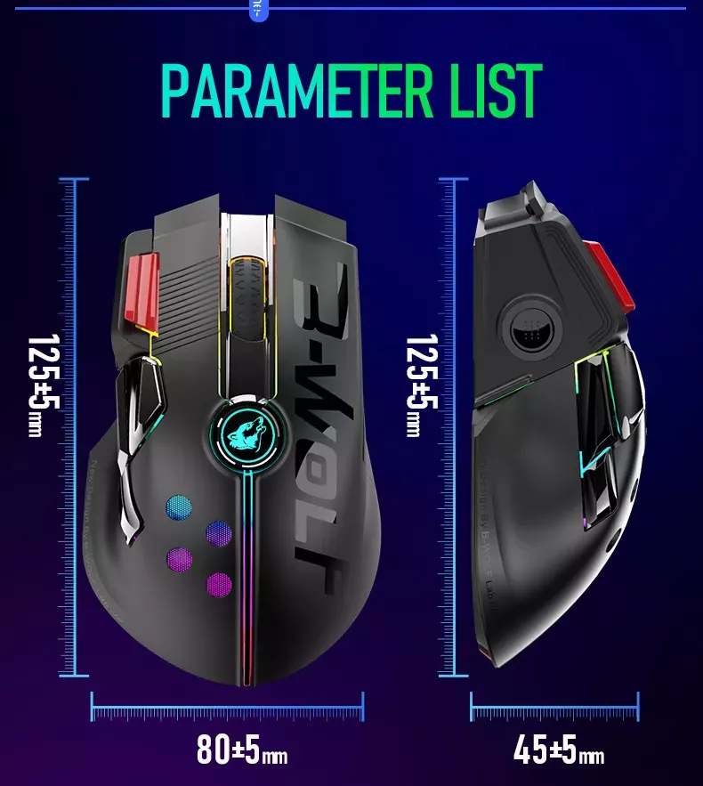 Mouse Freedom Wolf X6 12000 DPI cu 5 trepte profesional pentru gaming ...