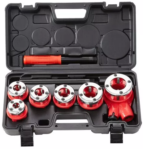 Trusa filiera pentru tevi Vevor capete 1/4 3/8 1/2 3/4 1 1-1/4 clichet ...