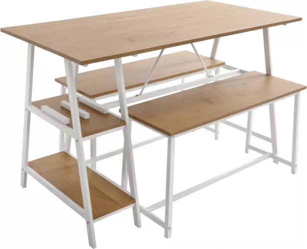 Set dining 1+2 stejar alb ZAFAR tk-0000373614 - cel.ro