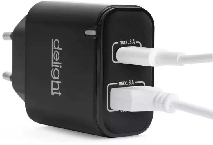 Adaptor de retea USB + Type-C PD20W cu incarcare rapida - negru ...