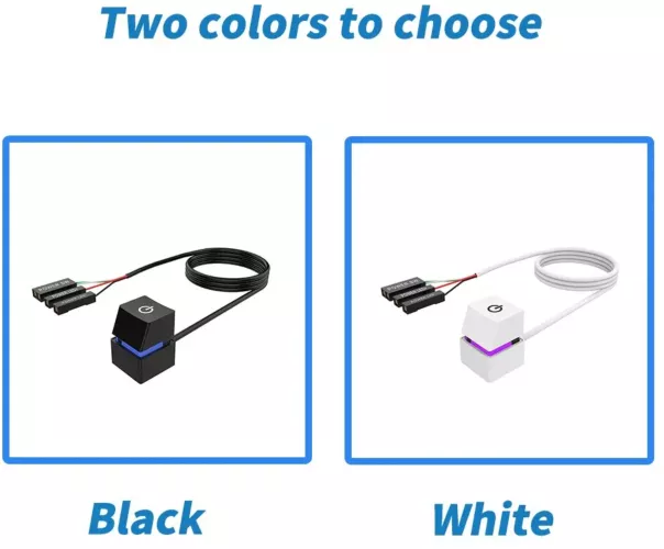 Buton Mecanic ON/OFF PC Extensie cablu 2M LED 7 Culori Oprire-Pornire ...