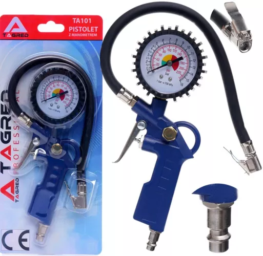 Pistol pneumatic profesional umflat roti cu manometru 16bar 35cm ...