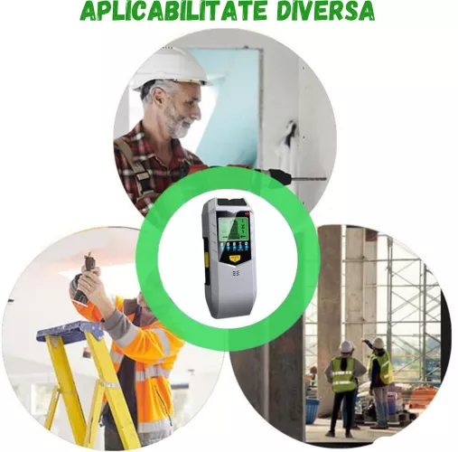 Detector 5-in-1 Scaner de Perete Localizare Cabluri Electrice Metale Lemn