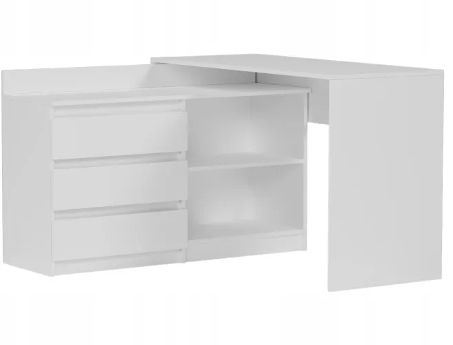 Framire Set birou coltar si comoda 120x50 N-15 alb biale N-15 - cel.ro