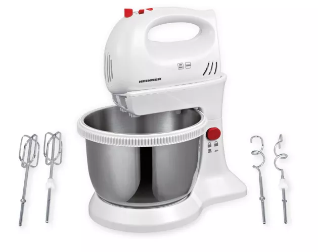 Mixer cu bol Heinner HMBR-300W Bol Rotativ Inox 300W 3.4L Alb HMBR-300W ...