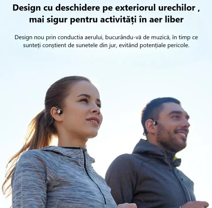 Casti Fara Fir Joyroom Bluetooth 5.1 Conductie a aerului Autonomie 8 ...