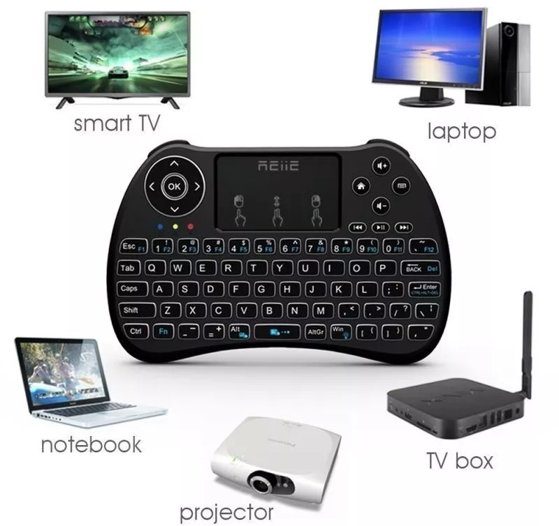 Mini tastatura iluminata wireless cu touchpad reiie h9 RTMWKH9P - cel.ro