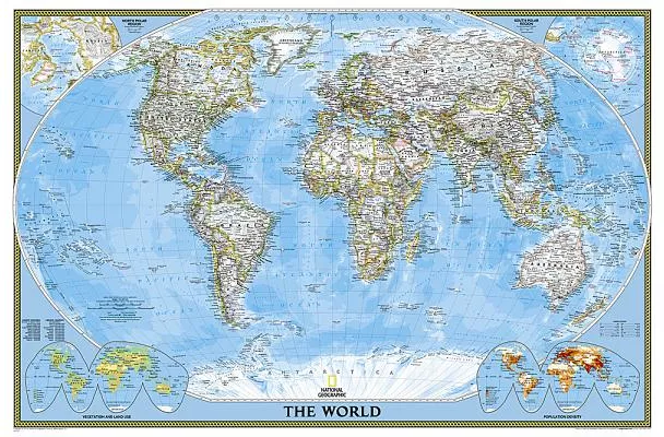 World Classic Poster Size and Laminated - National Geographic Maps ...
