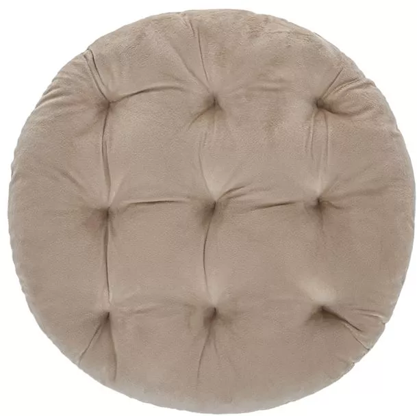 Perna Decorativa pentru Scaun Bej Catifea Rotunda 40cm
