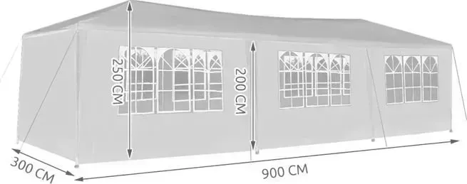 Cort pavilion pentru gradina curte sau evenimente 3x9m alb gmax7916 ...