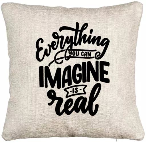 Perna Decorativa Canapea Model Everything You can Imagine is Real 40x40 ...