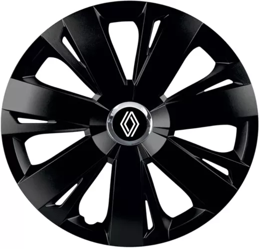 Set 4 Capace Roti pentru Renault Nou model Energy Black Cu Inel Cromat ...