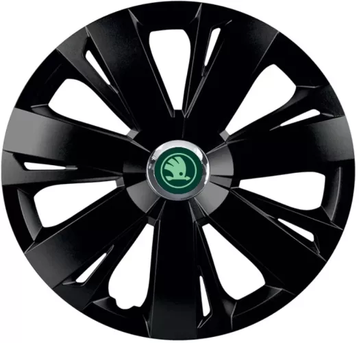 Set 4 Capace Roti pentru Skoda Nou Verde model Energy Black Cu Inel ...