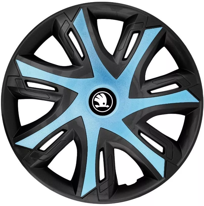 Set 4 Capace Roti pentru Skoda Nou Alb-Negru model Power Azure R14 - cel.ro