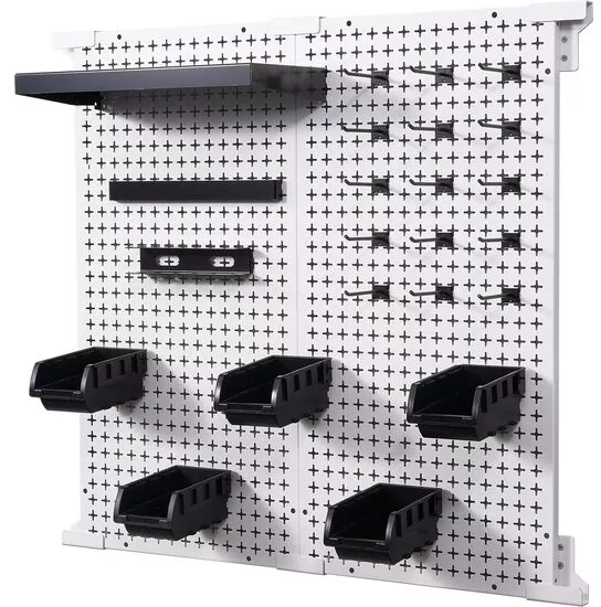 Organizator de perete pentru scule Otel carlige si rafturi 2 x paneluri ...