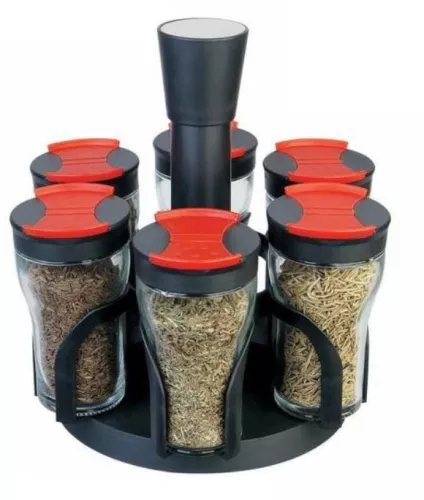Set condimente 6 recipiente cu suport rotativ SHGR386 - cel.ro